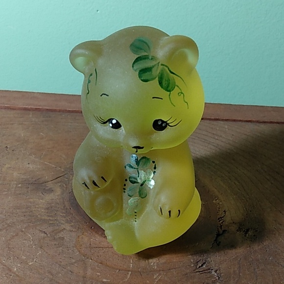 Fenton | Art | Irish Bear By Fenton Glass Signed By Artist | Poshmark